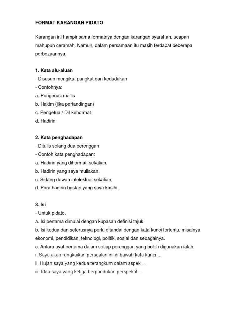 Format Karangan Pidato | PDF