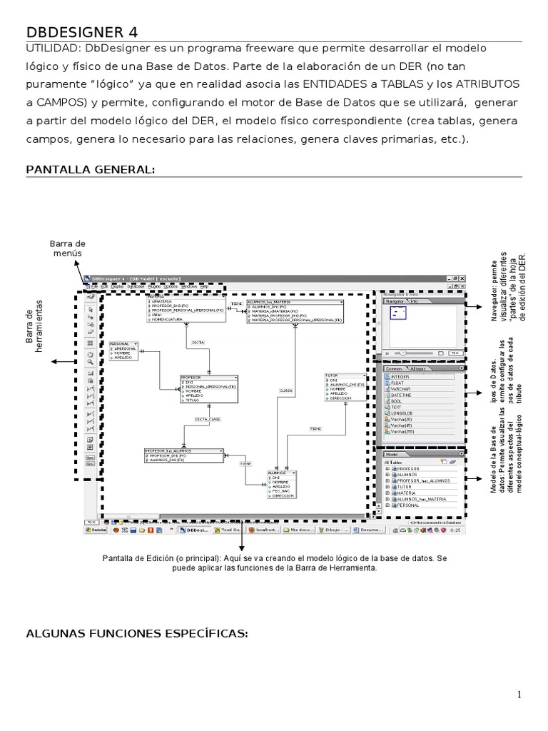 Guía de uso de DbDesigner 4 para DBs | PDF | SQL | Bases de datos