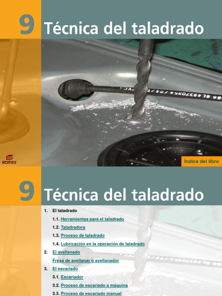Técnica Taladrado | Descargar gratis PDF | Perforar | Herramientas