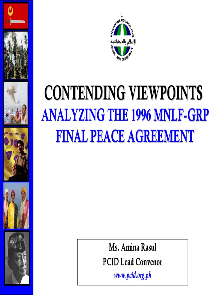 Amina Rasul Presentation: ANALYZING THE 1996 MNLF - GRP FINAL PEACE ...