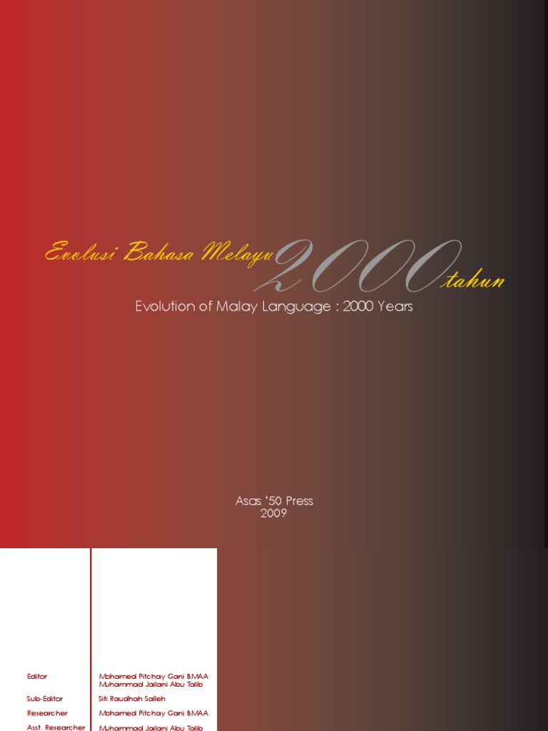 Evolution Of Malay Language 2000 Years Pdf Indonesian Language