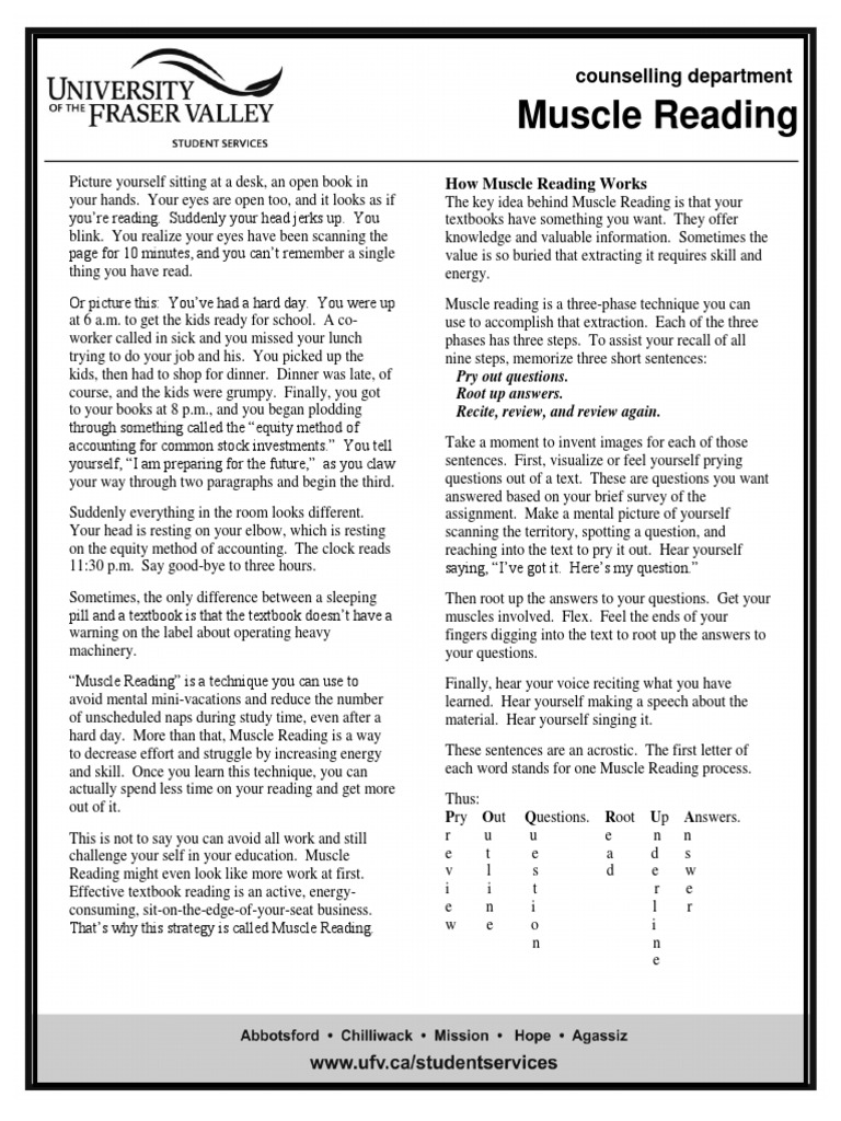 How Muscle Reading Works | PDF | Study Skills | Question