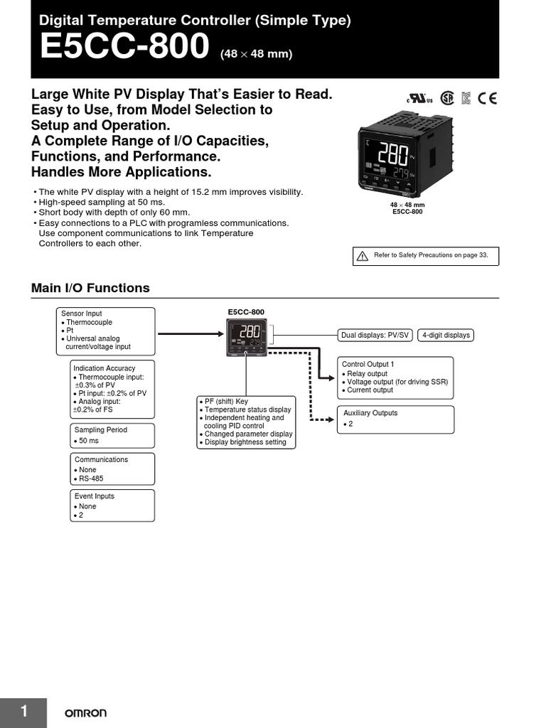 E5CC+E5EC+E5AC 800 - DataSheet - H179 E1 04 | PDF | Thermocouple ...