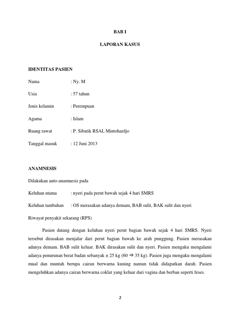Case CA Rectosigmoid | PDF | Sains & Matematika