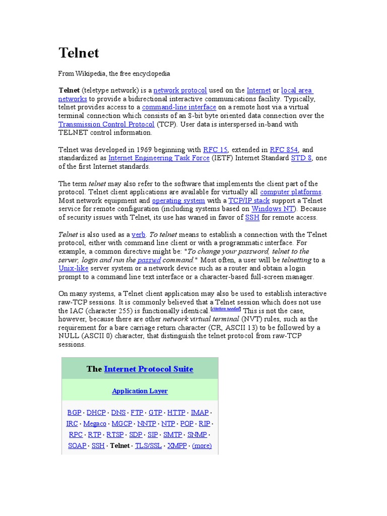 An Overview of the Telnet Protocol: A Legacy Protocol Still Used for ...