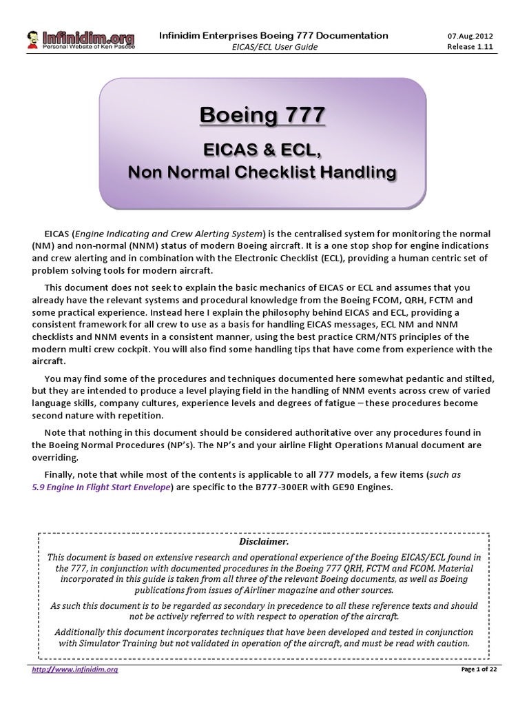 Eicas Ecl Guide | PDF | Aviation | Aircraft