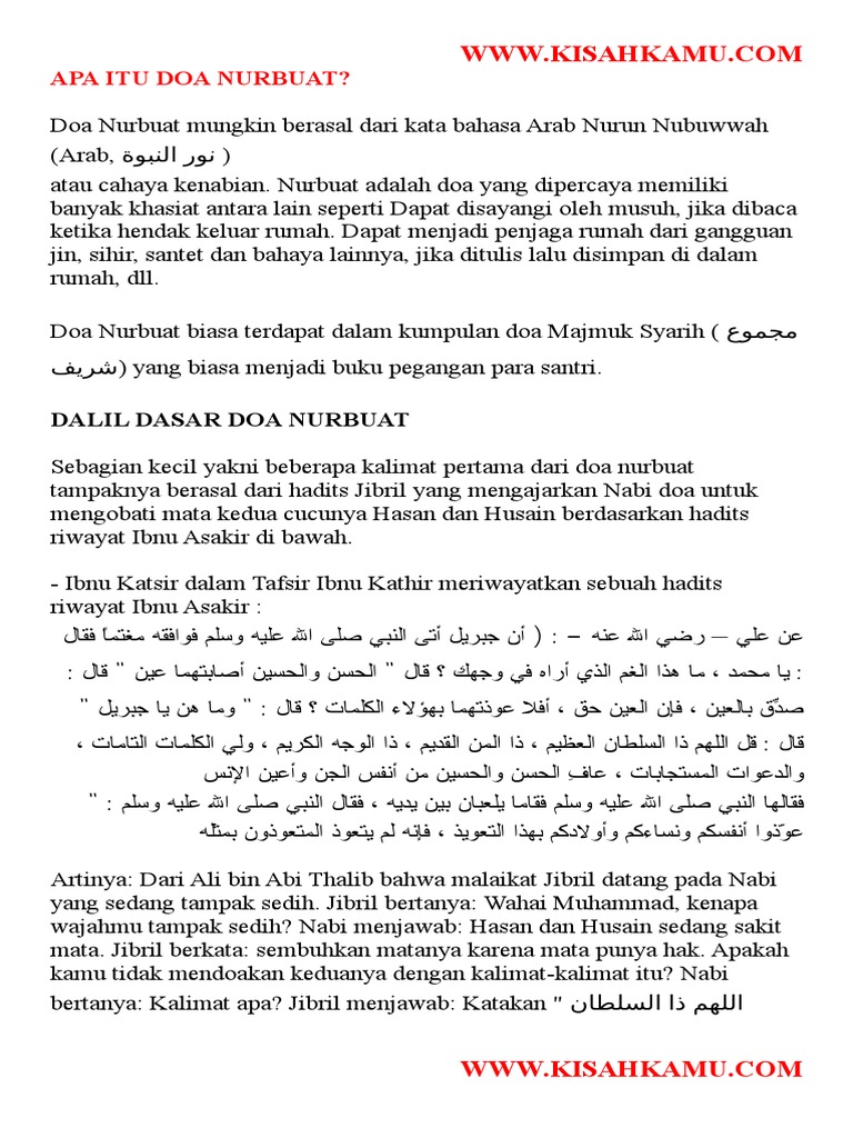 Doa Nurbuat | PDF