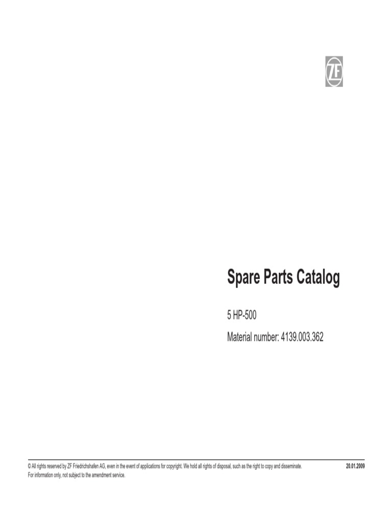 ZF Spare Parts Catalog | PDF | Screw | Machines