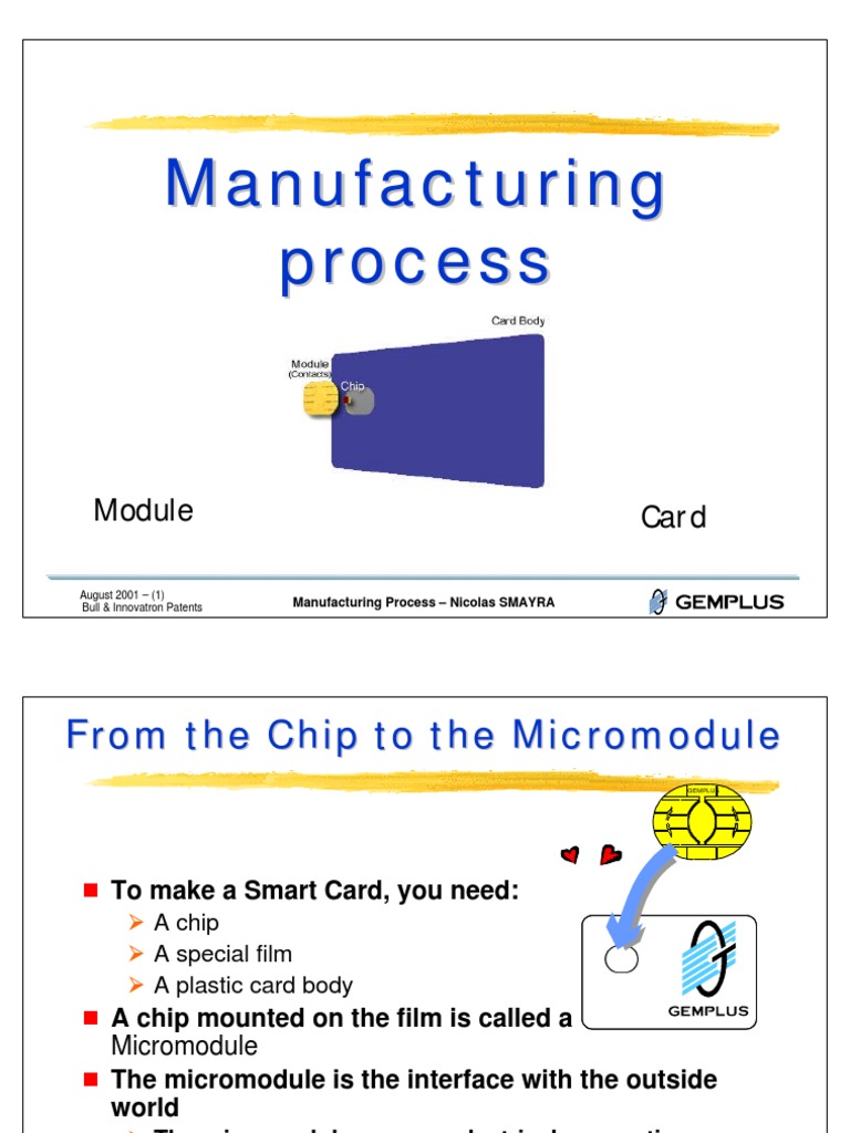 Smart Card Manufacturing Guide | PDF | Smart Card | Integrated Circuit