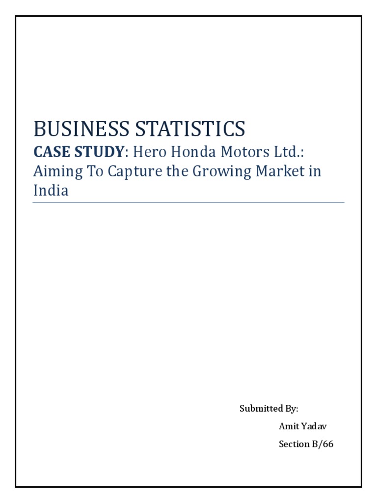 HERO HONDA Case Study | PDF | Automotive Equipment | Business