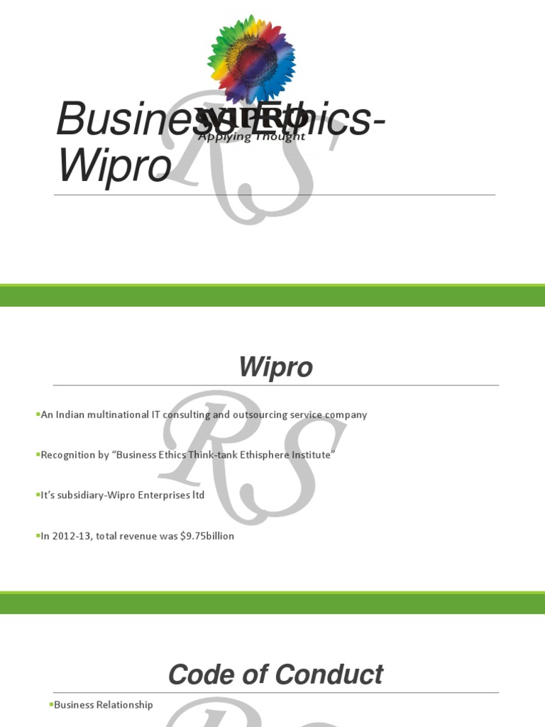 Wipro's Business Ethics and Code of Conduct | PDF | Business