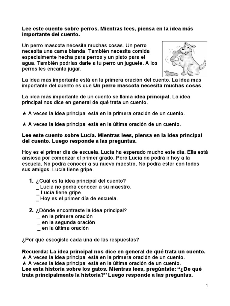 01 - Idea Principal - Comprens Lectora | PDF