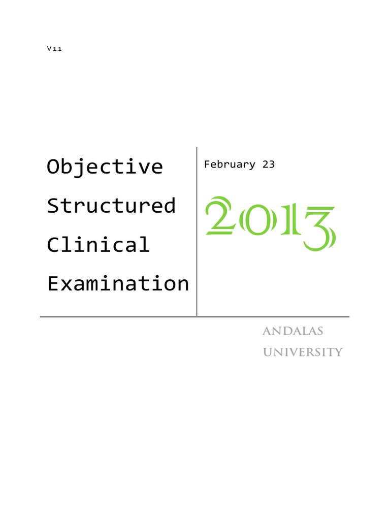 Objective Structured Clinical Examination v1.1 PDF | PDF