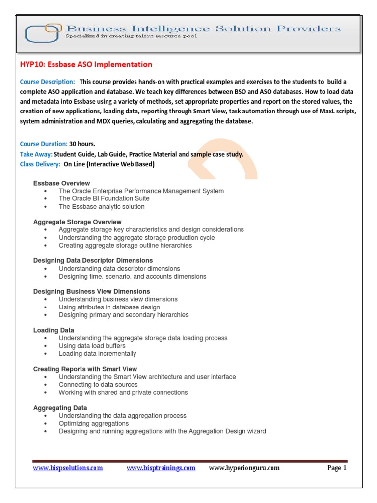 Essbase ASO Implementation | PDF | Data Management | Data Management Software