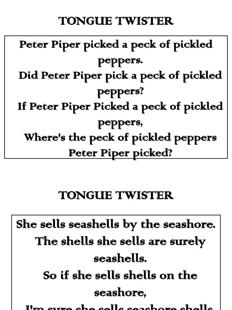 Tongue Twister | PDF