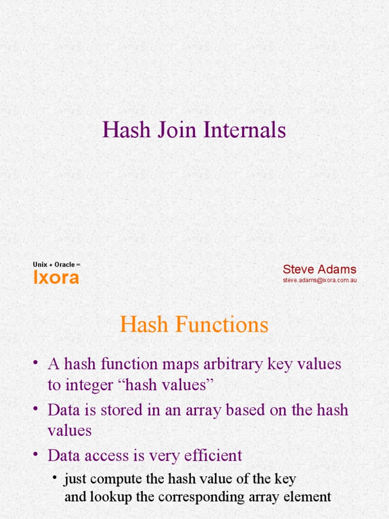 Adams - Hash Joins Oracle | PDF | Oracle Database | Data Management