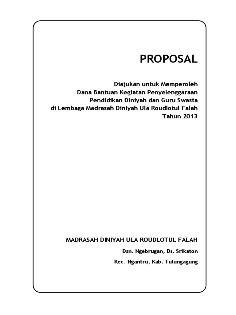 PROPOSAL Pengajuan Bosda Sept 2013 | PDF
