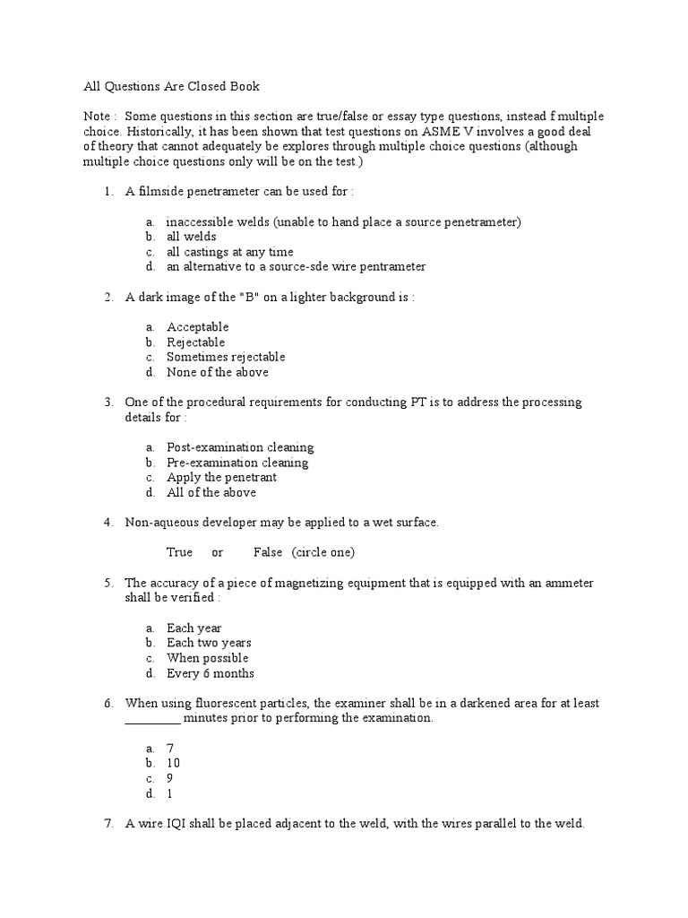 ASME Section V Nondestructive Exam Guide | PDF | Radiography | Welding