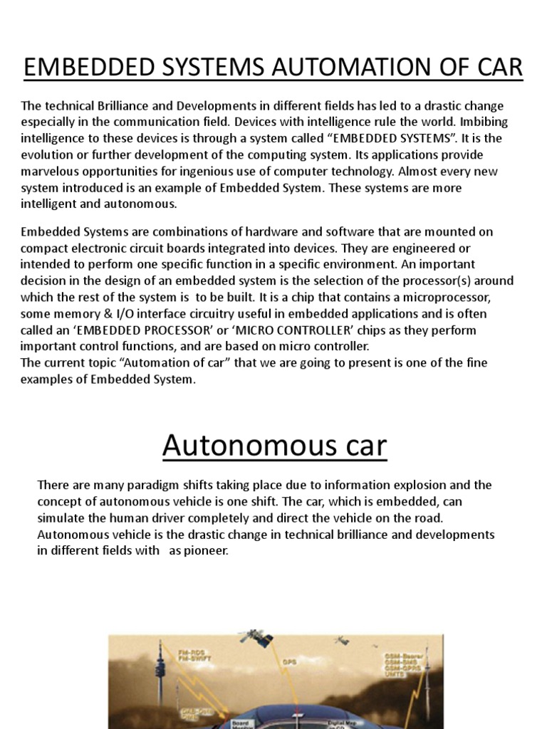 Emb System For CArs | PDF | Embedded System | Microprocessor