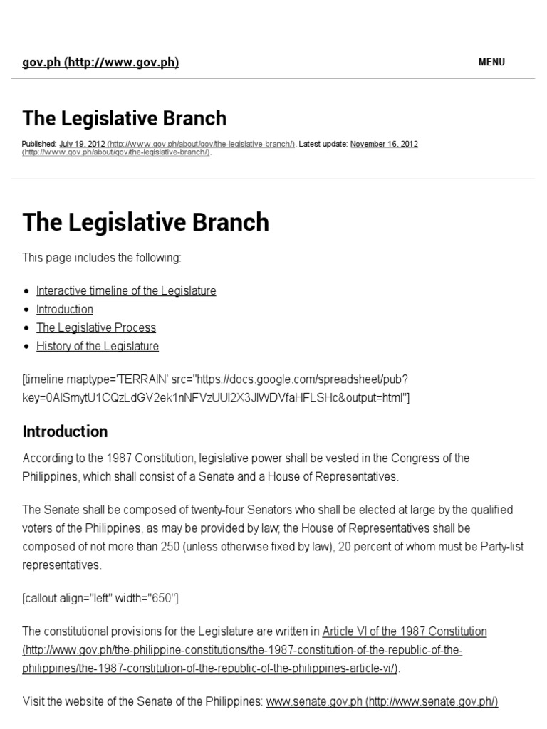The Legislative Branch | PDF