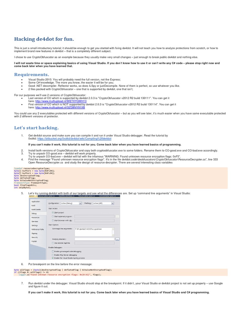 Hacking De4dot For Fun | PDF | String (Computer Science) | Microsoft Visual Studio