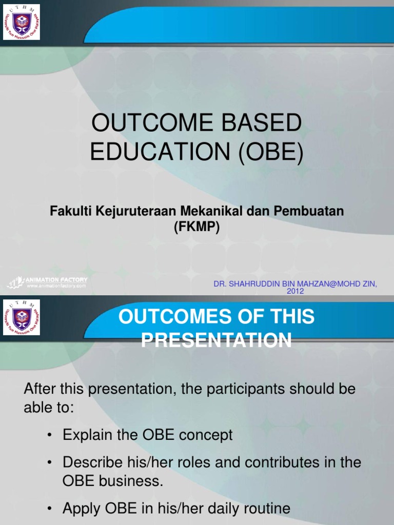 An Introduction to Outcome-Based Education: A Presentation on ...