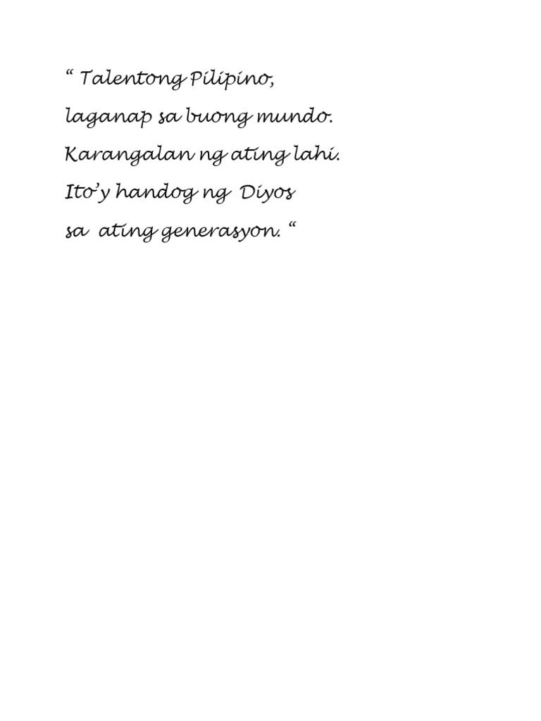 Talentong Pilipino | PDF