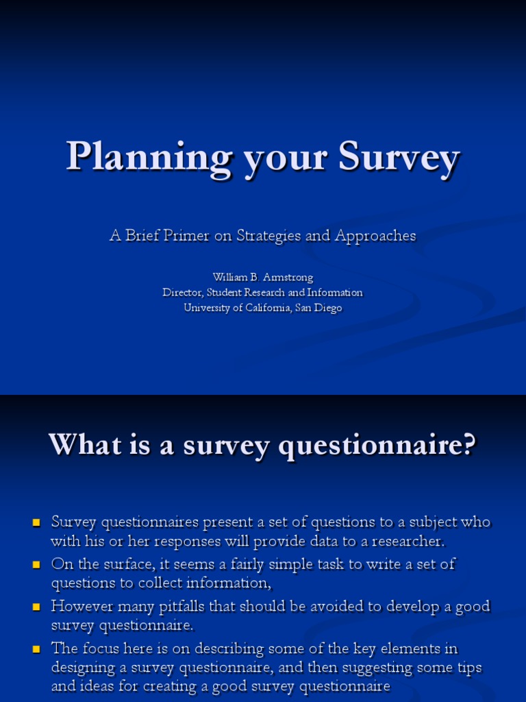 Designing Effective Survey Questionnaires: Strategies for Developing a Valid and Reliable ...