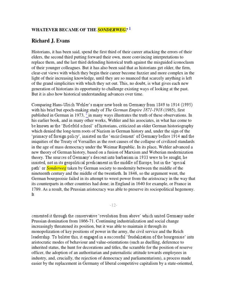 Revisiting the Sonderweg Thesis in History | PDF | Otto Von Bismarck ...