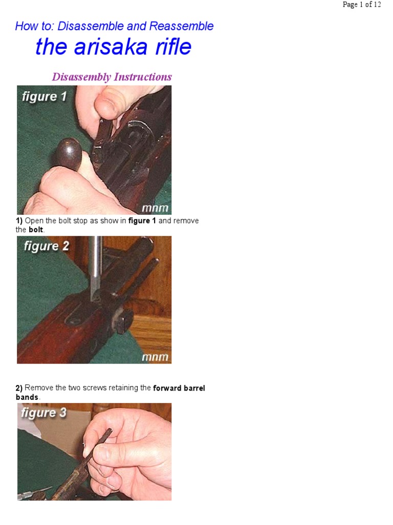 The Arisaka Rifle: Disassembly Instructions | PDF | Magazine (Firearms ...