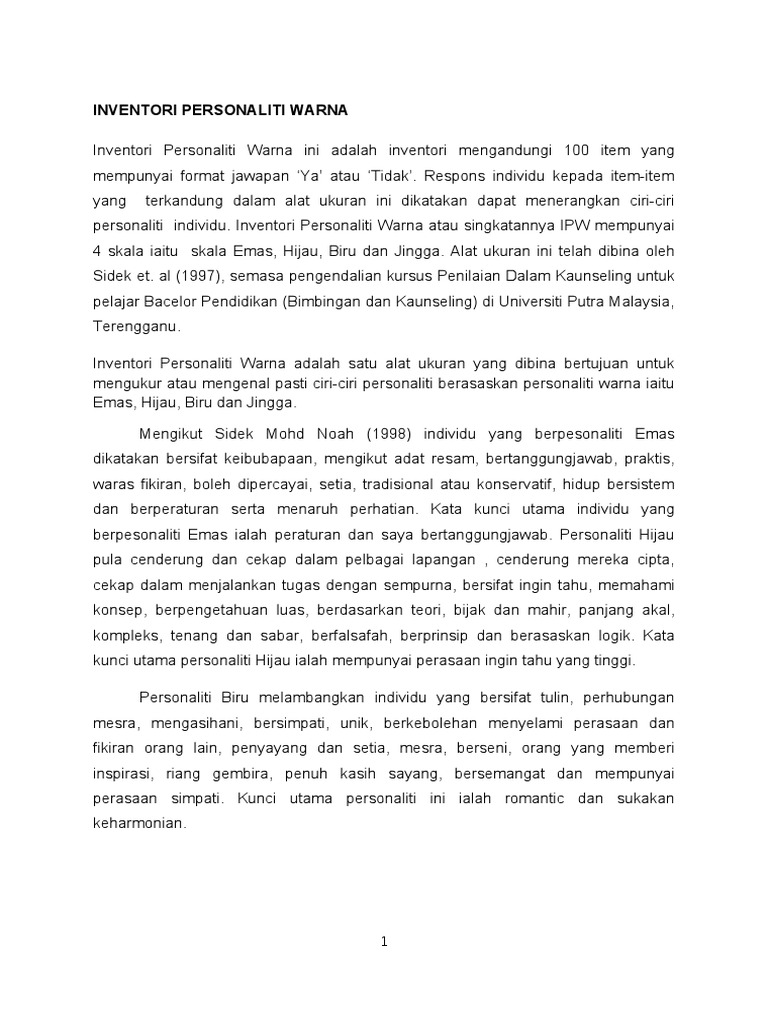 ujian psikologi personaliti warna - Victoria Metcalfe