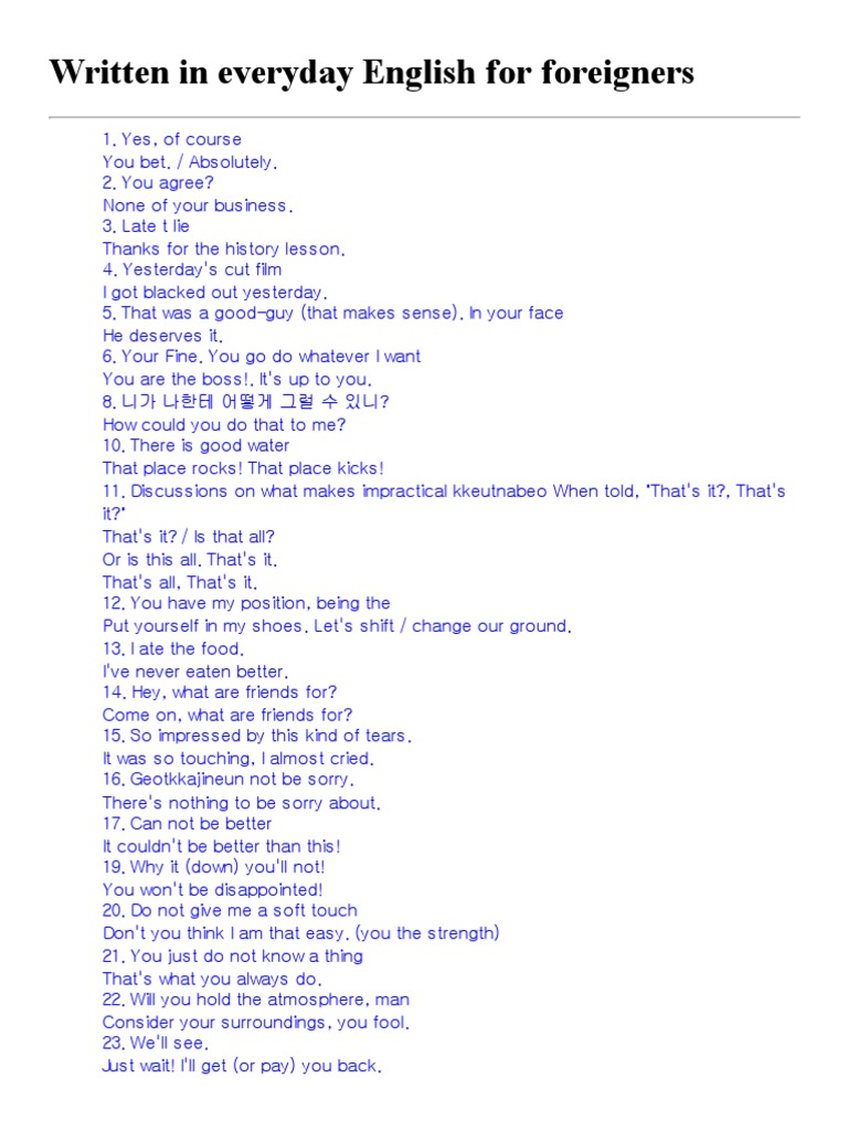 Written in Everyday English For Foreigners | PDF