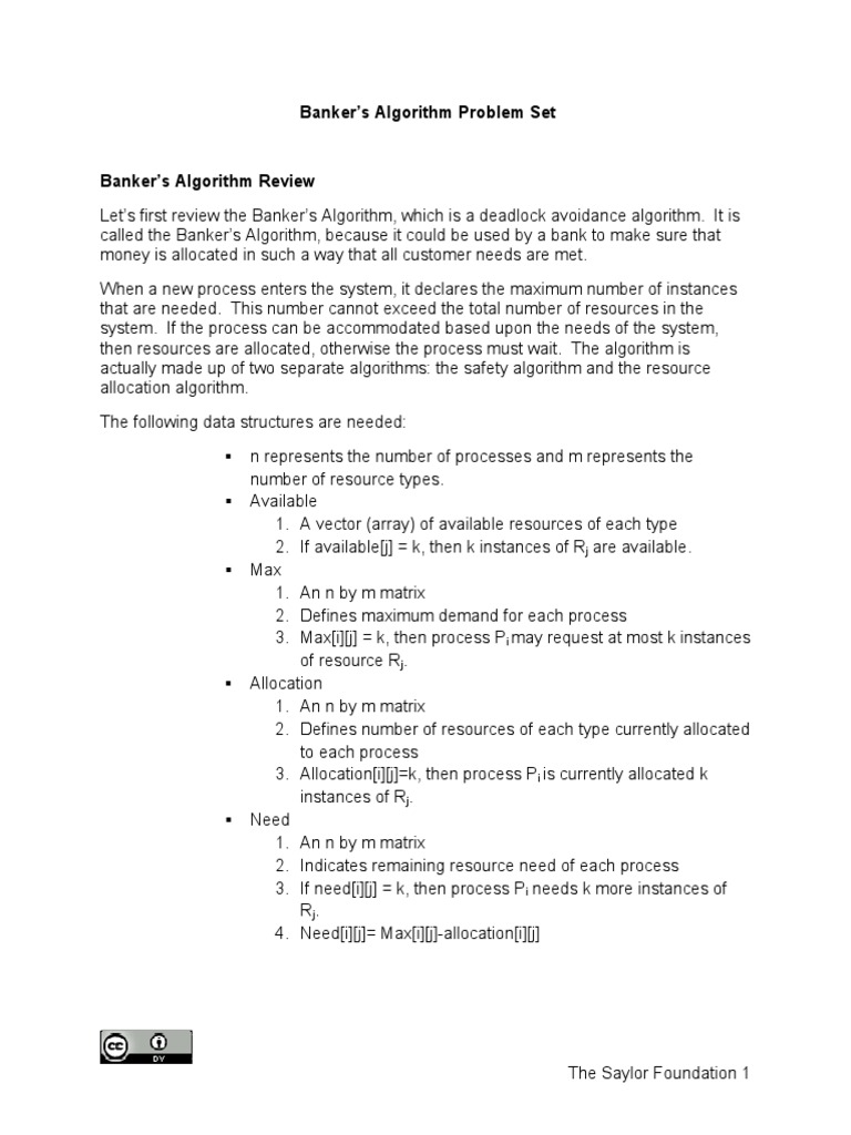 CS401 Bankers Algorithm Exercise FINAL | PDF | Computer Science | Algorithms And Data Structures