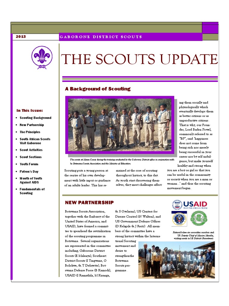 Scouts Newsletter 2013 | PDF | Scouting | Botswana