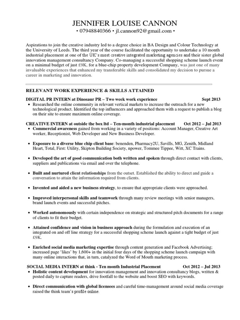 Curriculum Vitae Jennifer Cannon | PDF | Social Media | Popular Culture ...