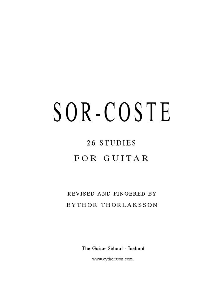 Fernando Sor - 26 Studies (Collection Metodo Sor-Coste) | PDF | Mètre et rythme | Loisirs