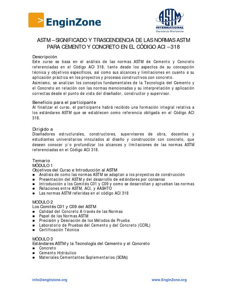 ASTM - Normas ASTM y Código ACI - 318 | PDF | Hormigón | Materiales