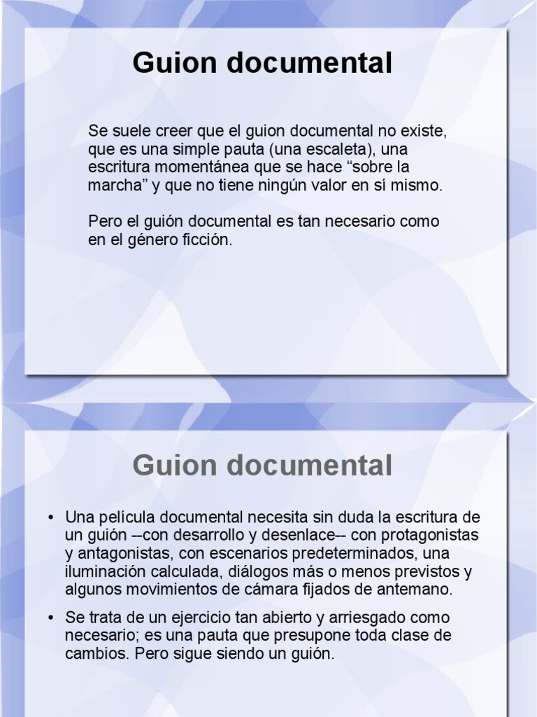 Guion Documental | Documental | Guión