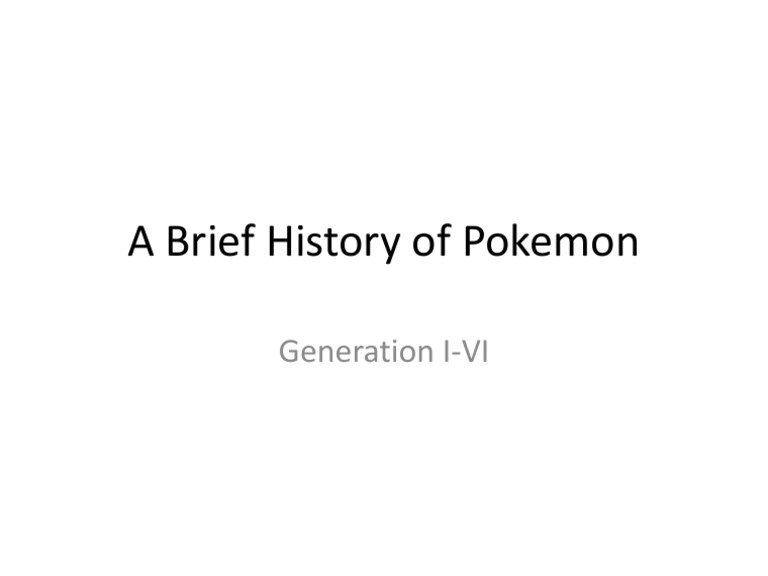 A Brief History of Pokemon | PDF