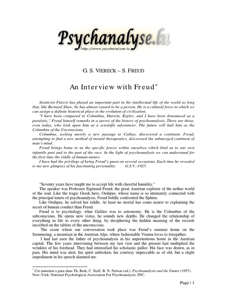 Freud Interview | PDF