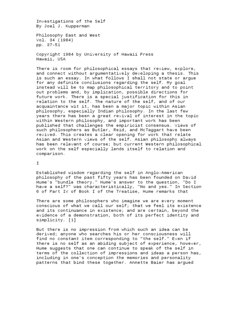 Self | PDF | Philosophy Of Self | Immanuel Kant