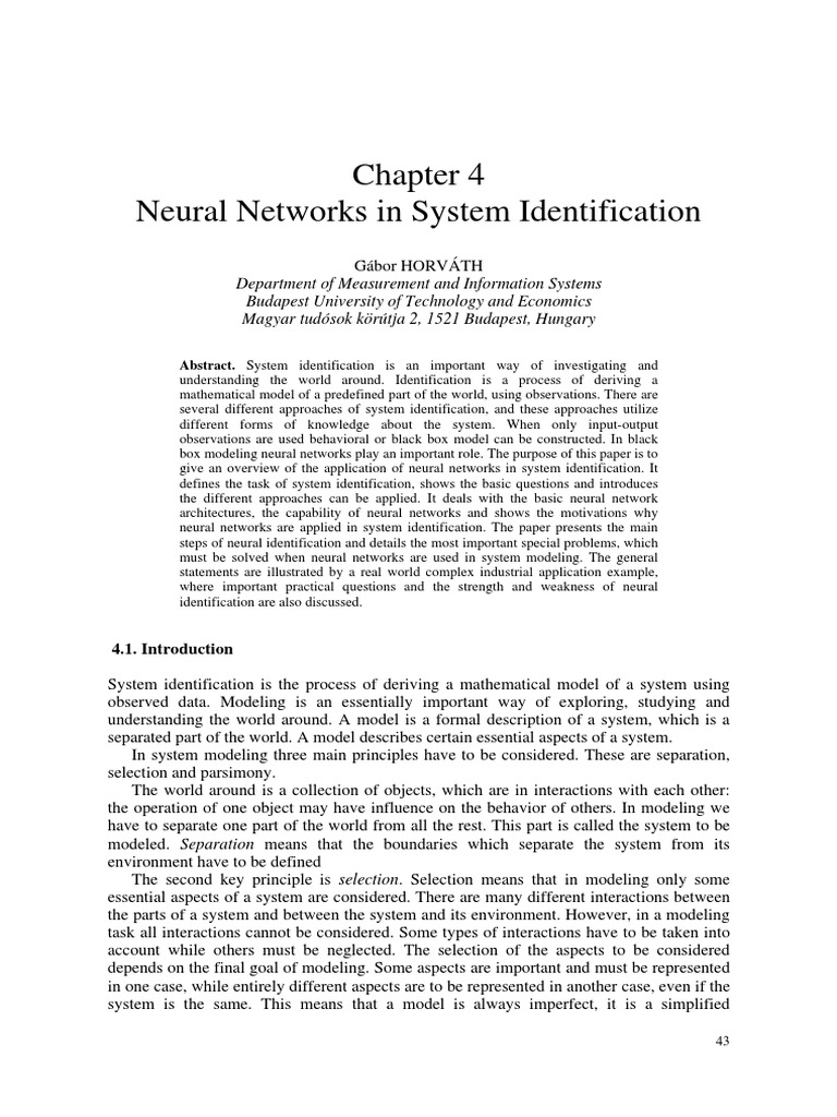 Neural Networks in System Identification | PDF | Occam's Razor | Artificial Neural Network