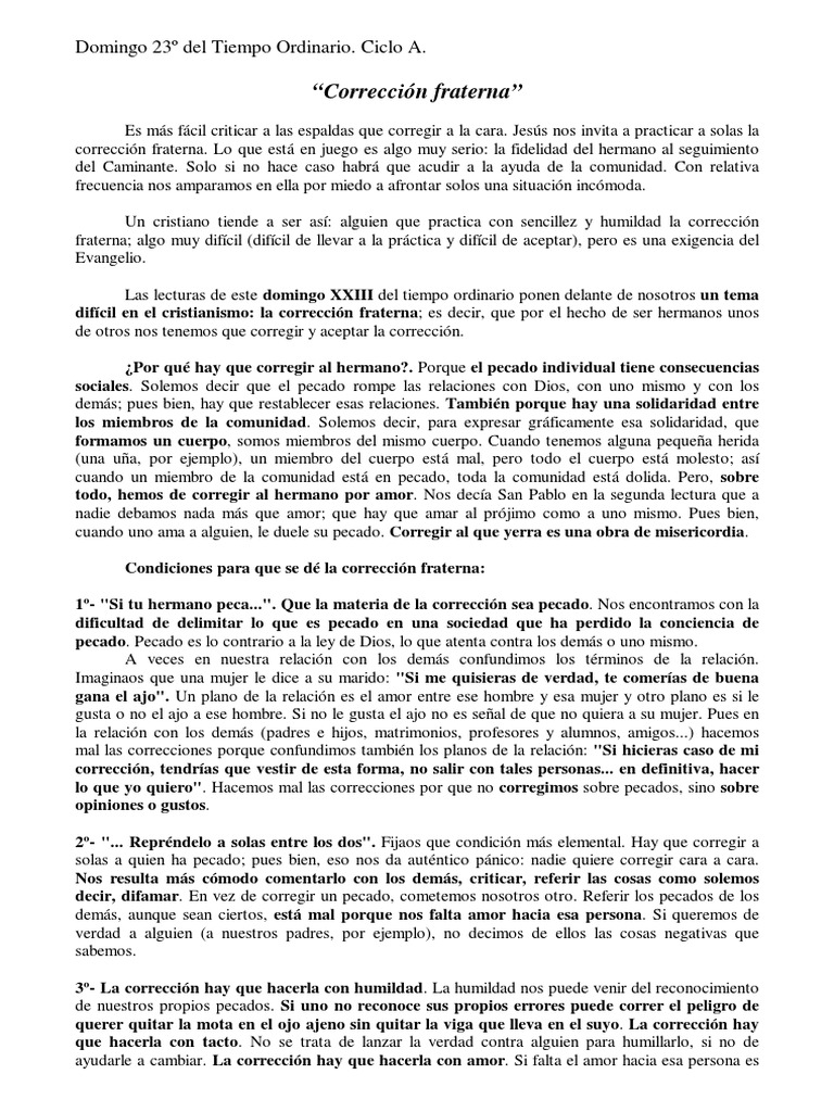 Correccion Fraterna Reflexion | PDF | Pecado | Amor