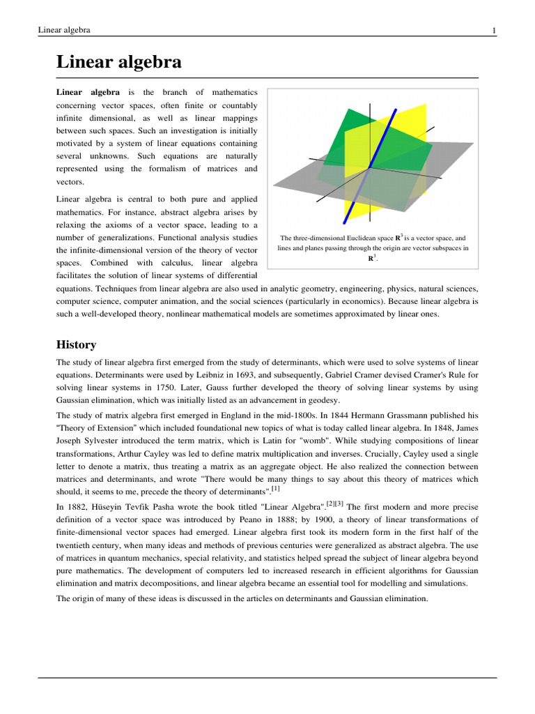 Linear Algebra | PDF | Eigenvalues And Eigenvectors | Vector Space
