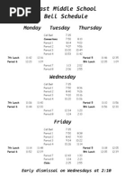 WW 4th Period Bell Schedule | PDF