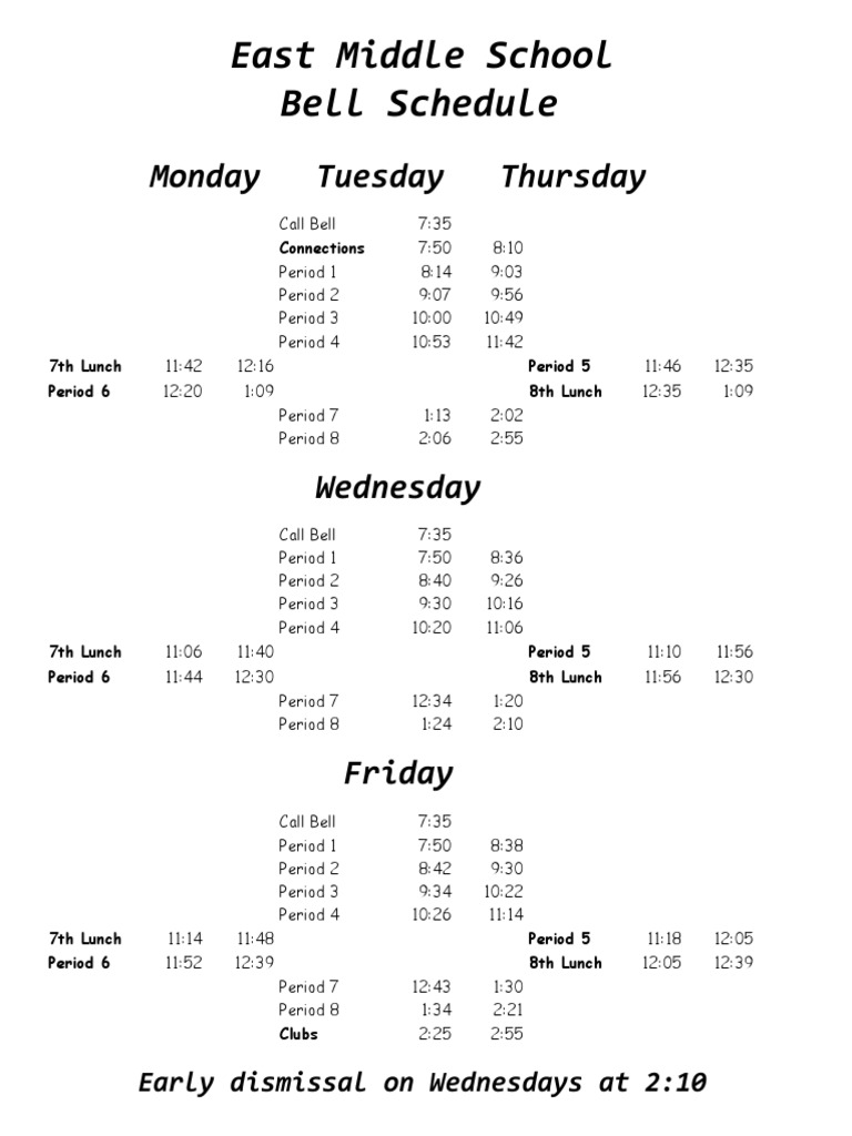 13-14 Final Bell Schedule | PDF