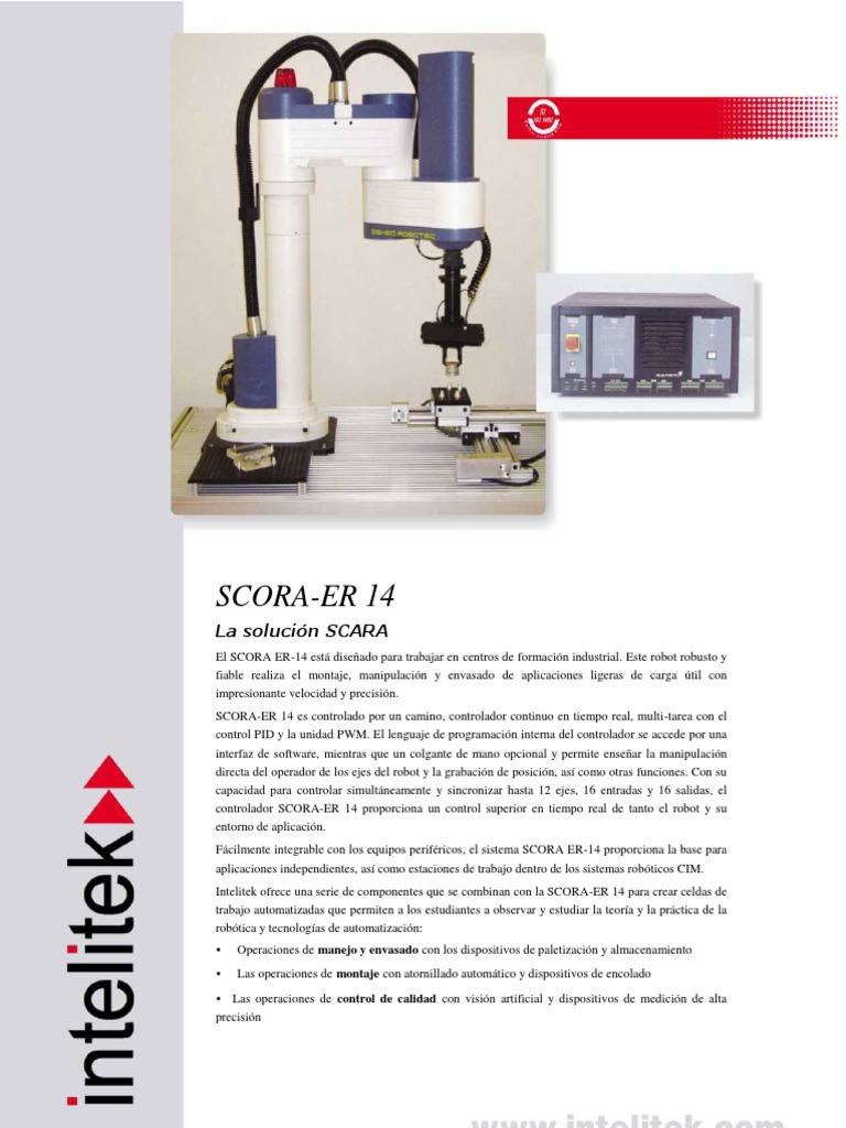 Especificaciones Tecnicas Scorbot ER-14 (TRADUCCION OK) | PDF | Robot ...