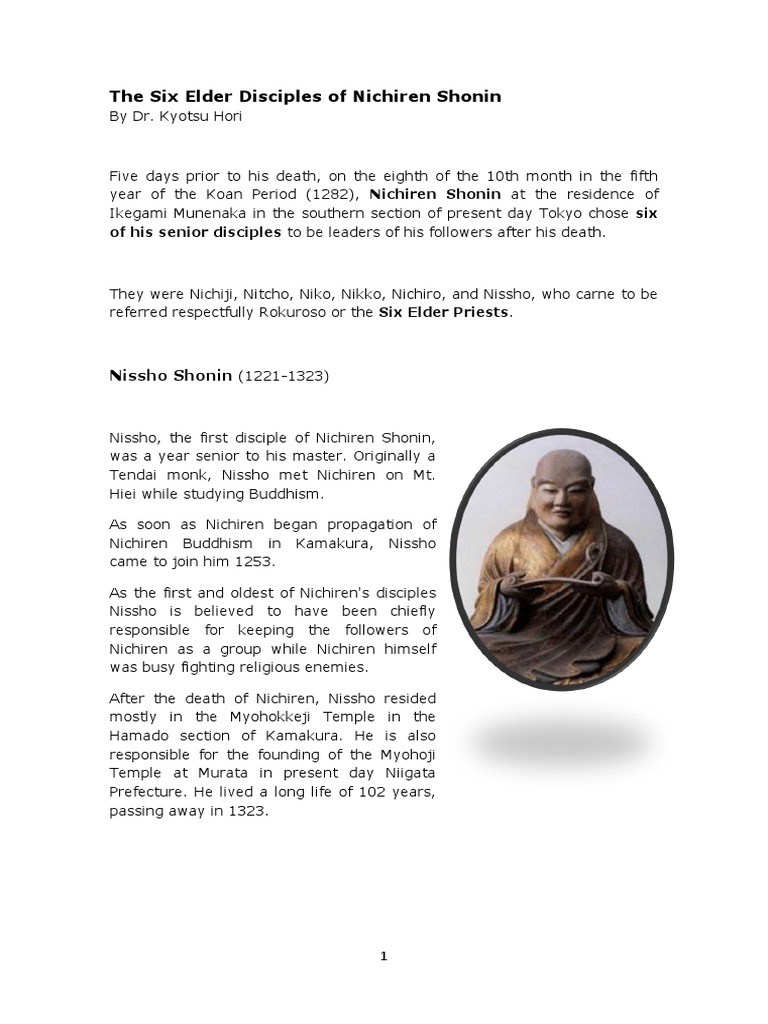 The Six Elder Disciples of Nichiren Shonin | PDF | Nichiren | Mahayana