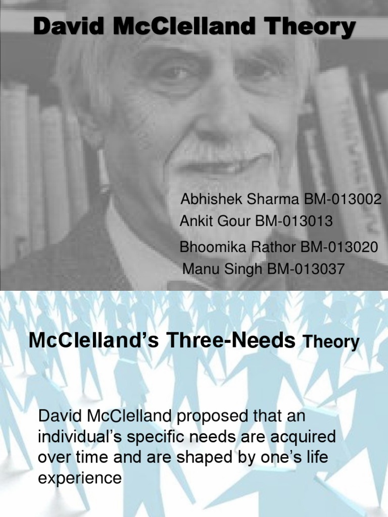 Mcclelland's Three Need Theory | PDF | Motivation | Motivational