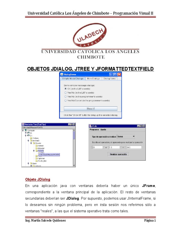 Tema 4 Objetos JDialog JTree y JFormattedTextField PDF | PDF | Java ...